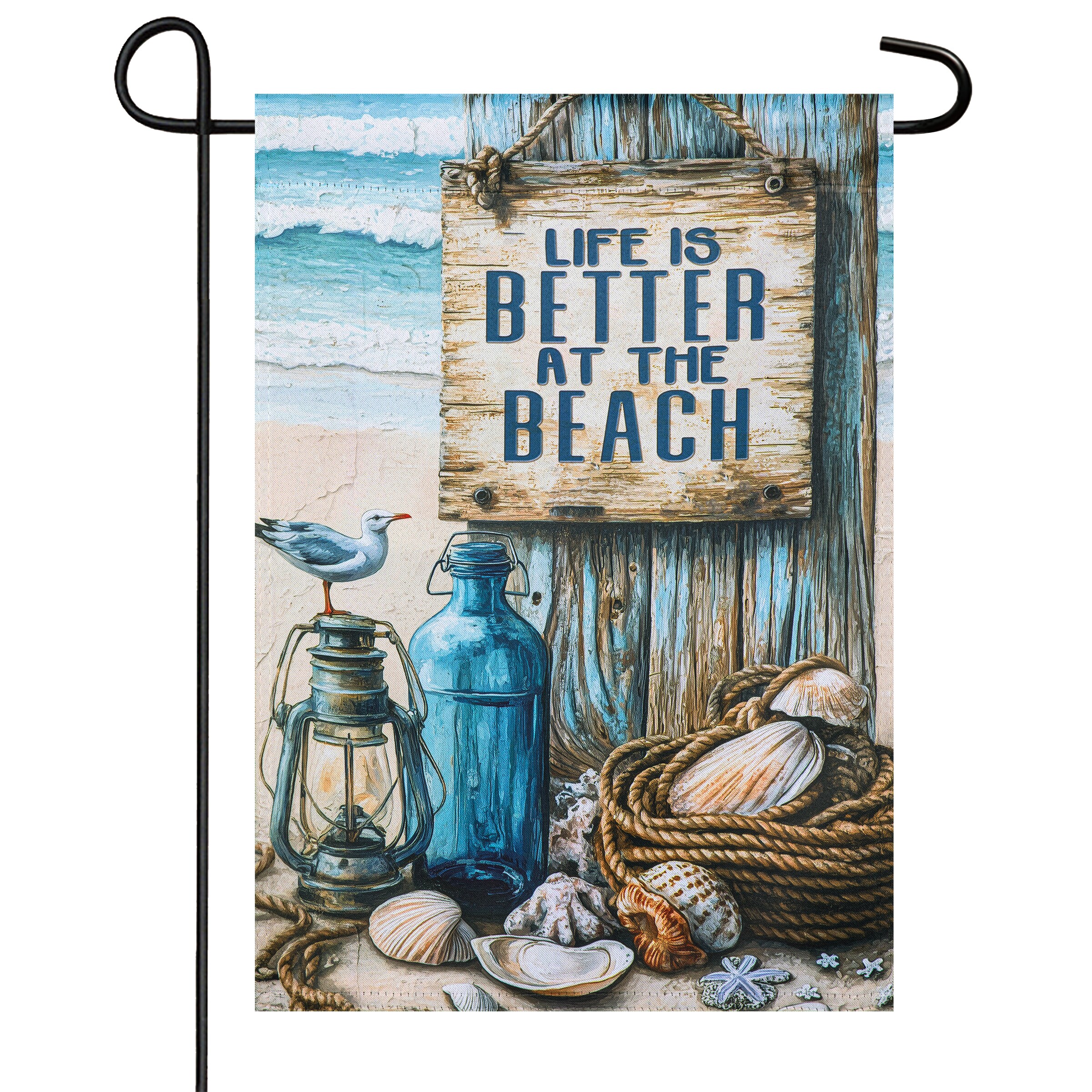 Style Selections 1-ft W x 1.5-ft H Beach Garden flag in the Decorative ...