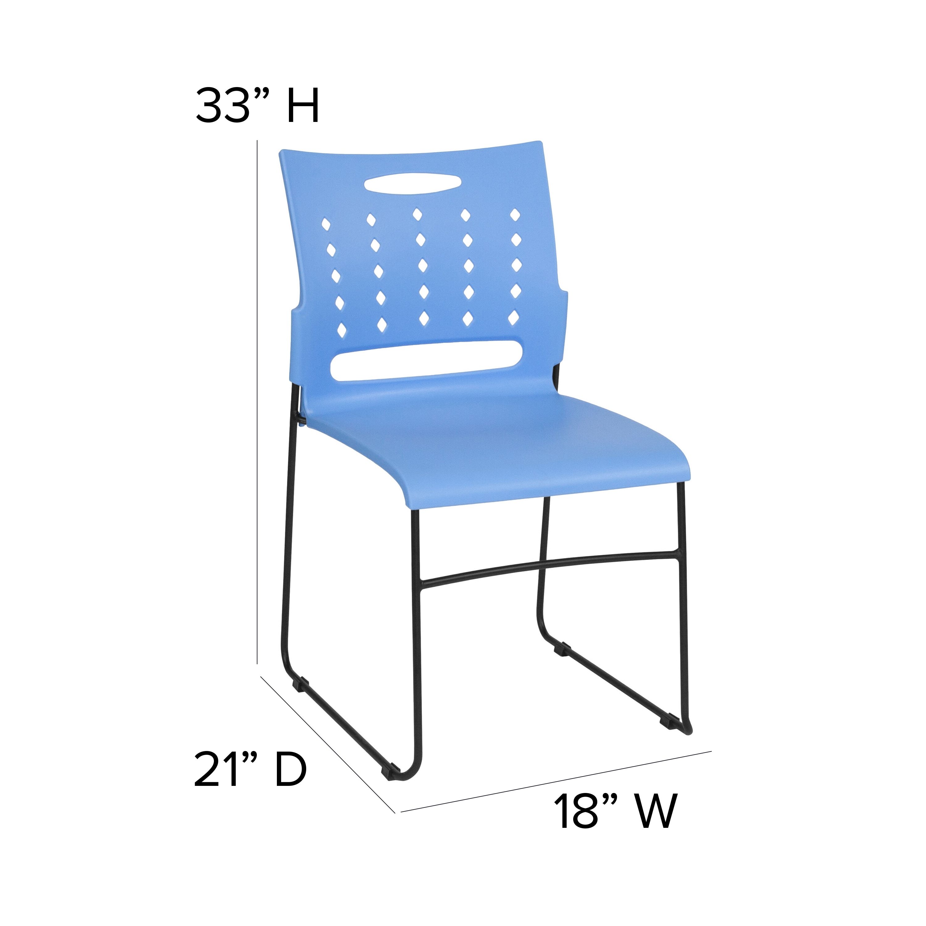 Flash Furniture 5 Pack HERCULES Series 881 lb Capacity Blue Sled Base ...