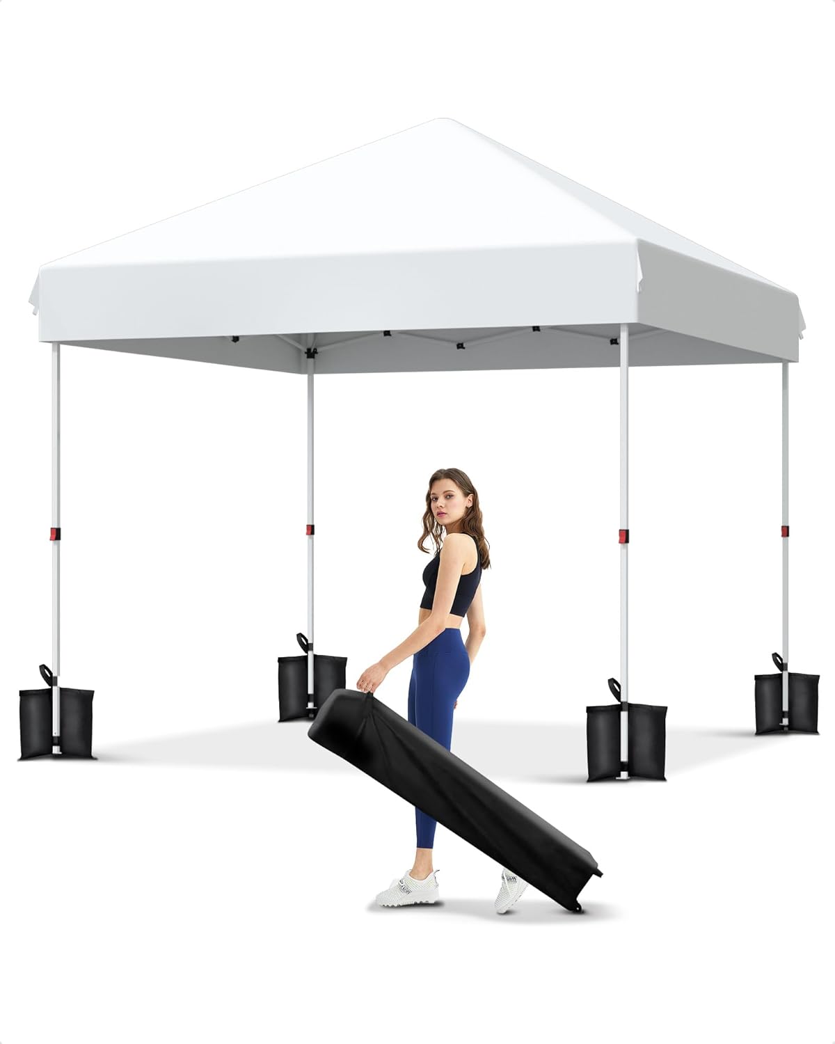 Garvee 10x10 Pop Up Canopy with One Button Push Setup Heavy Duty ...
