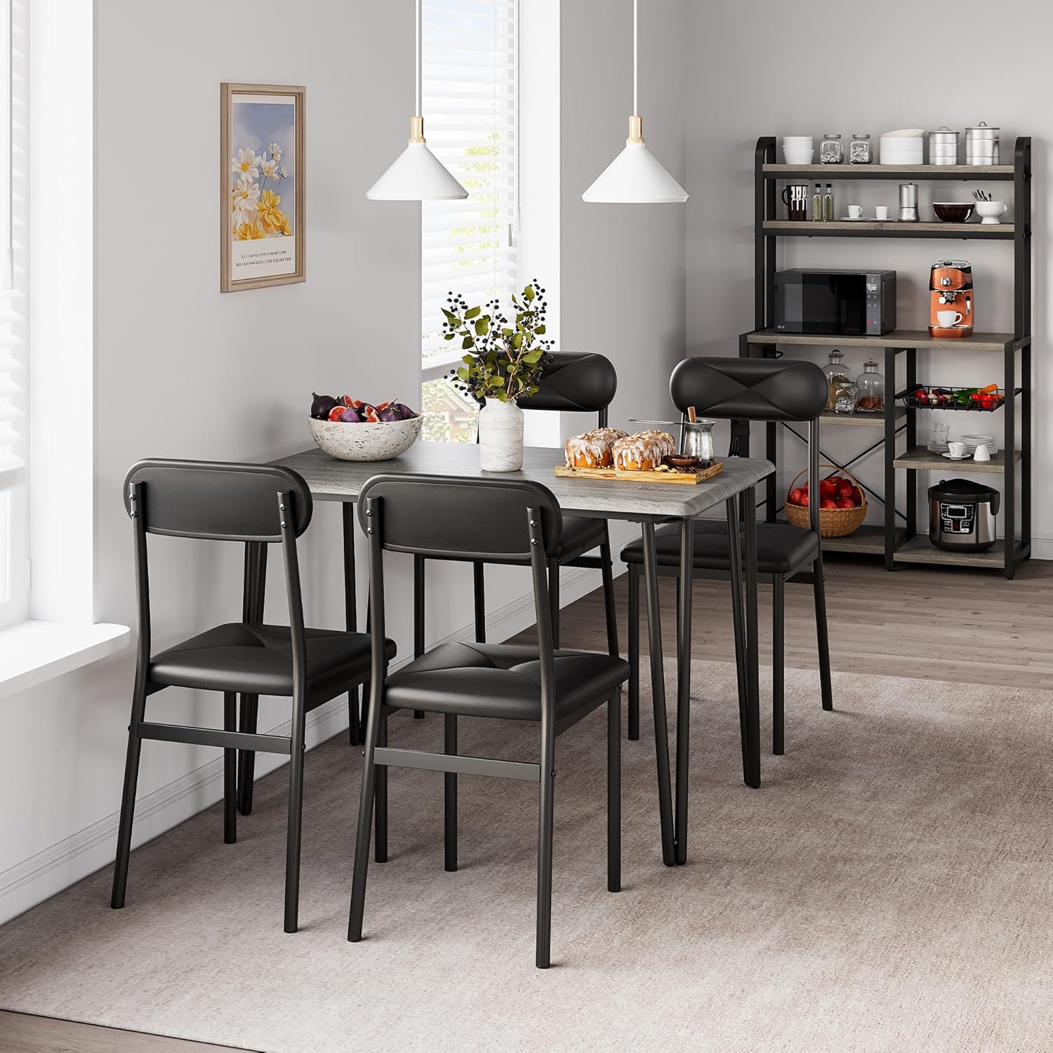 Qeetex Dining Table for 4-Small Kitchen Dining Room Tables Set Space ...