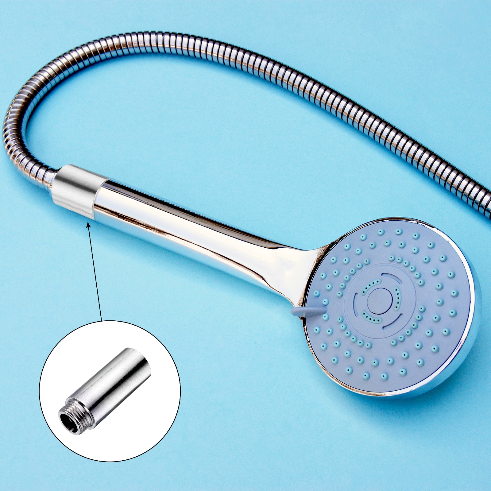 Unique Bargains Shower Head Extension Arm 2.4 inch Length 201 Stainless ...