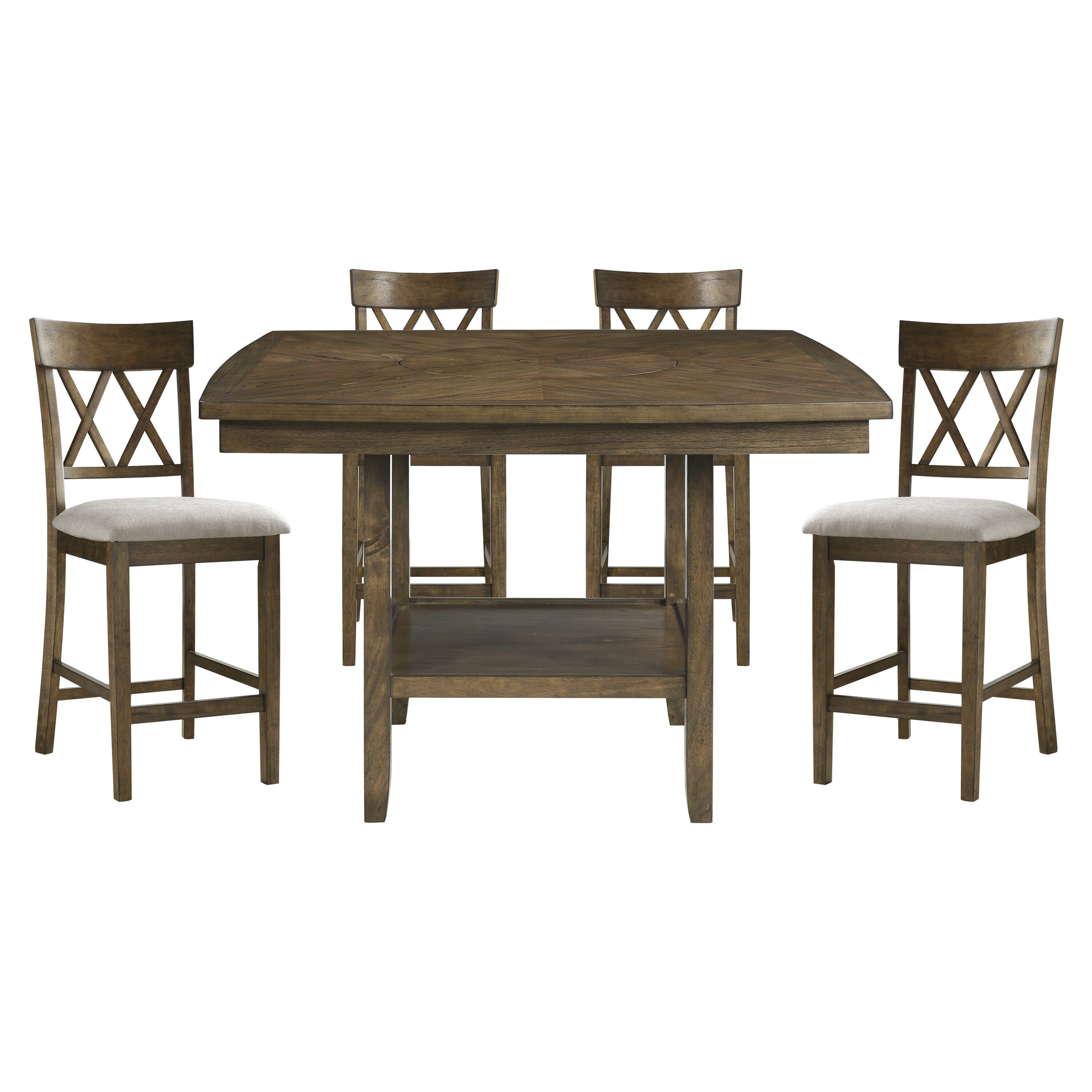 Blisstyle Light Oak Finish Counter Height Chairs Set of 2 Padded Seat ...