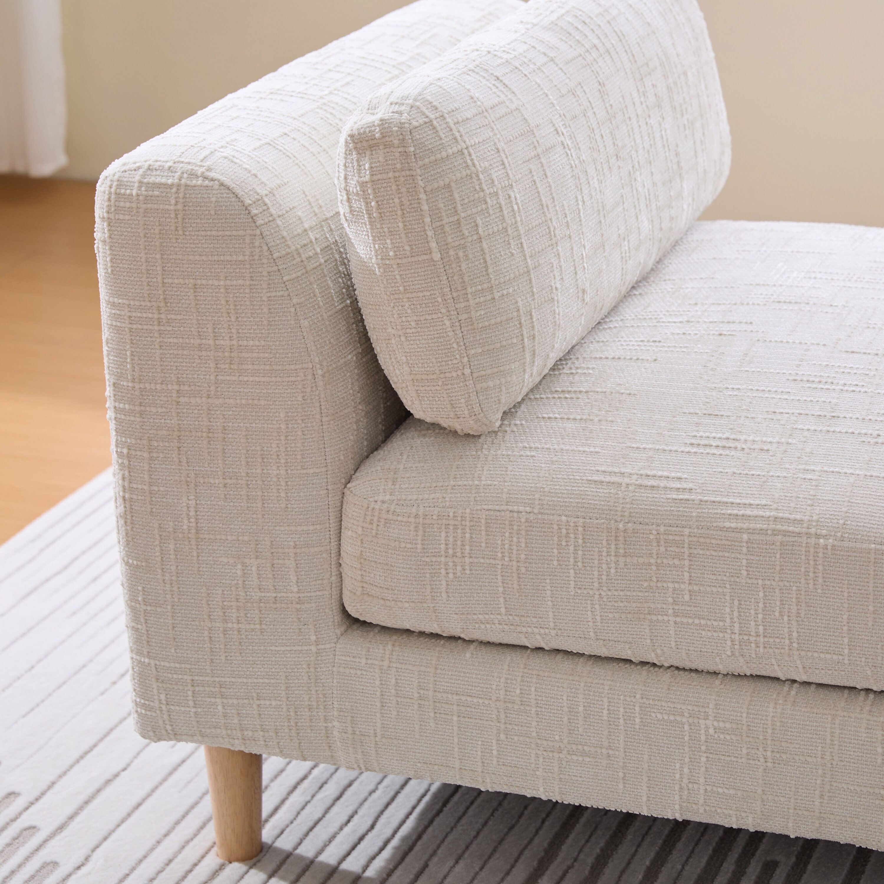 Aortzio Modern BEIGE Accent Bench 67-in x 30-in x 25.6-in in the ...