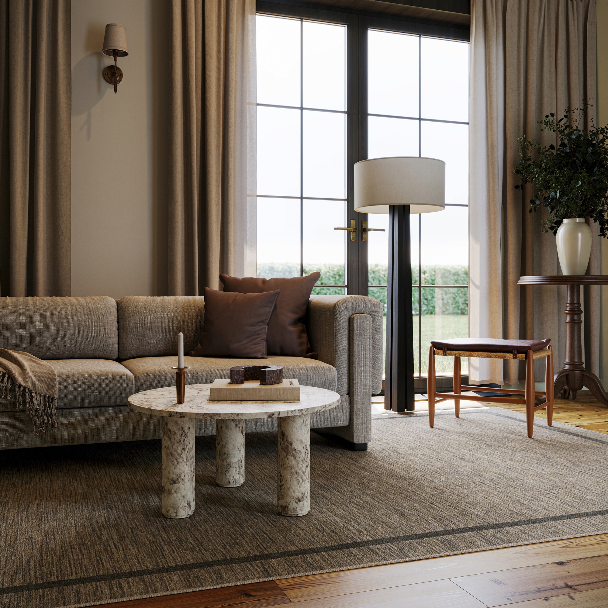 Rugs USA Nate Berkus Hanover Modern Bordered Washable Area Rug in the ...