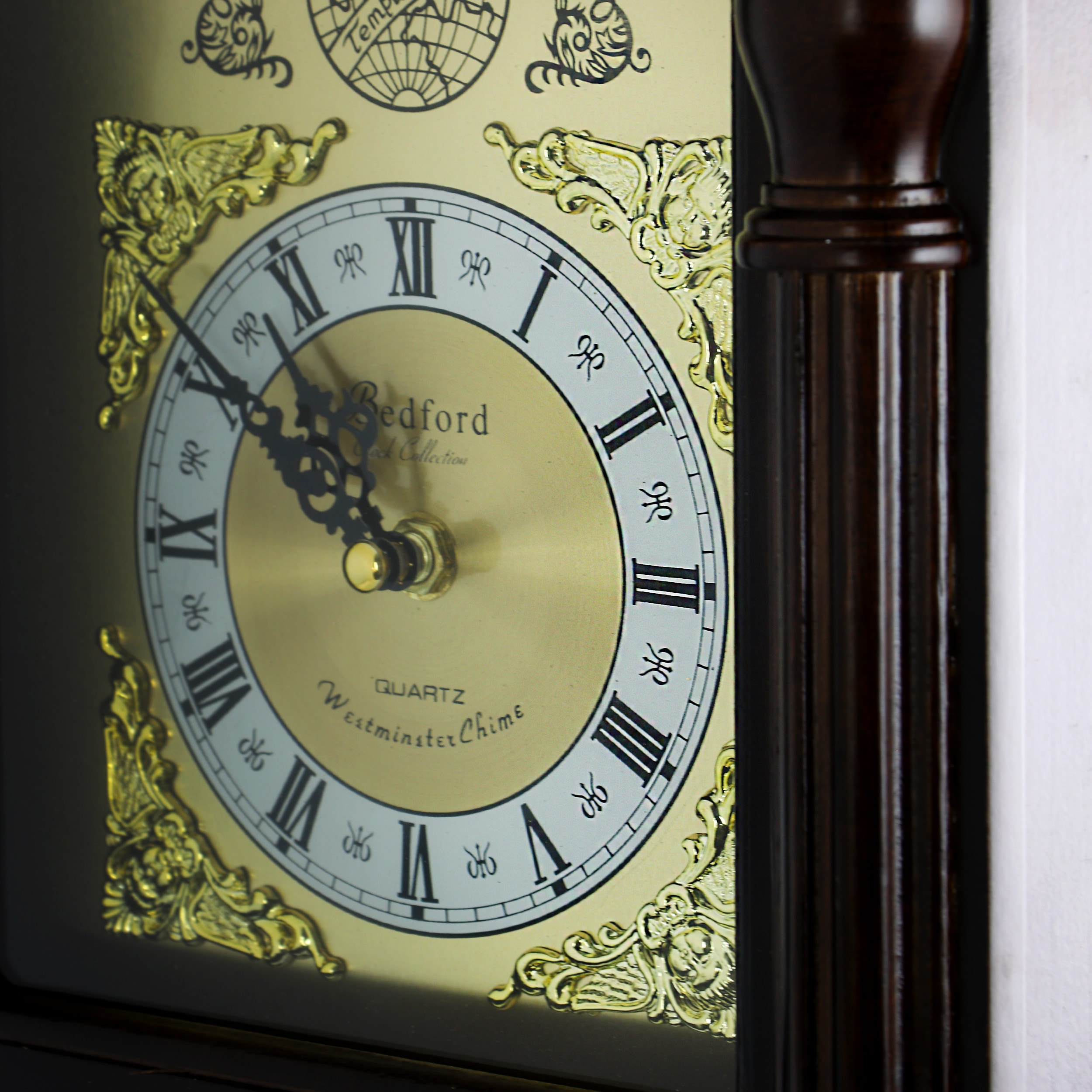 Bedford Clock Collection 25.5 Inch Antique Mahogany Cherry Oak Chiming ...
