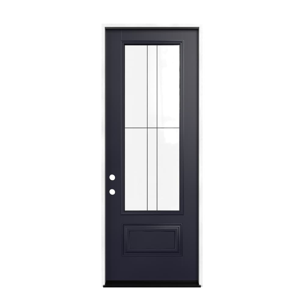 Masonite M-Protect Lyra Glass 36-in x 96-in x Fiberglass Right-hand ...