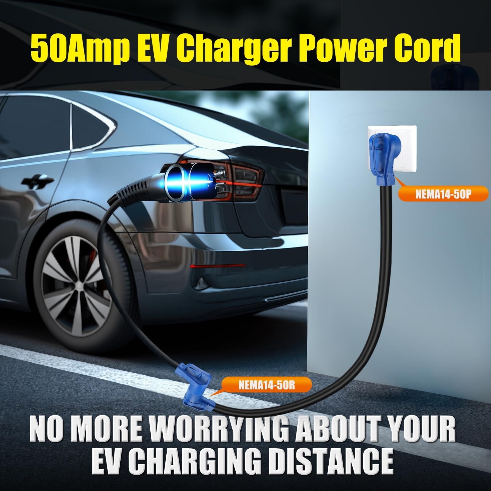 Misopily 6ft 50 Amp RV EV Extension Cord NEMA 14 50P to 14 50R ETL ...