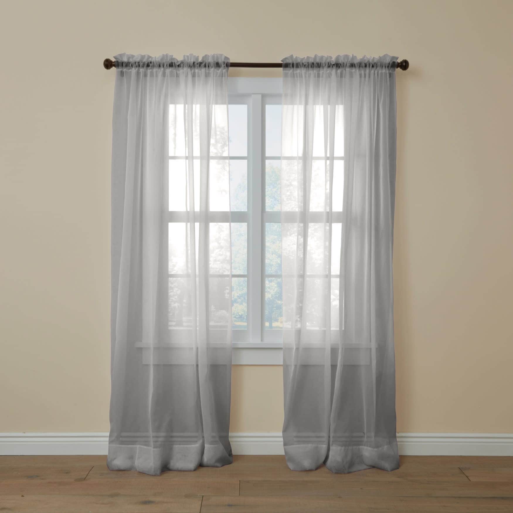 BrylaneHome BH Studio Sheer Voile Rod-Pocket Panels -Set of 2 in the ...