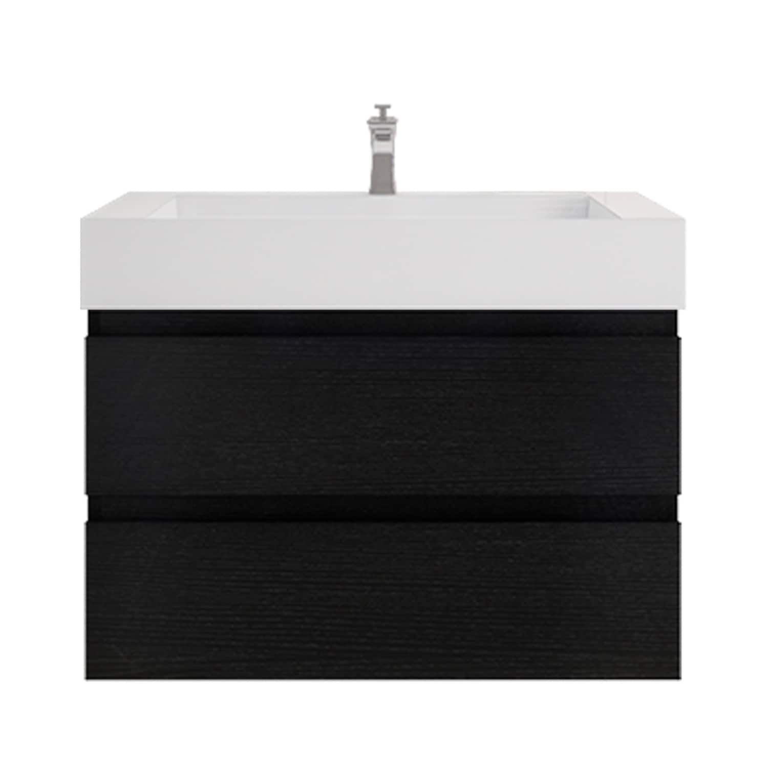 BV Better Vanity Monterey 36-in Rich Black Single Sink Floating ...