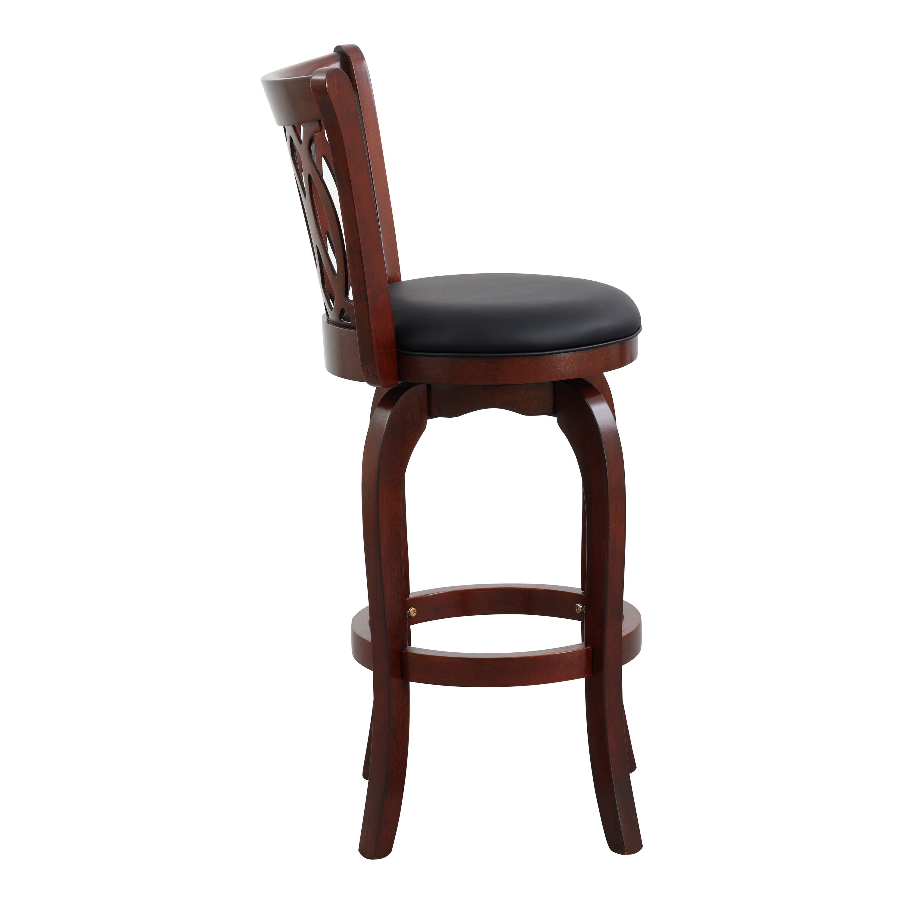 LOVMOR Comfortable Swivel Pub Height Chair 1pc Design Back Dark Cherry ...