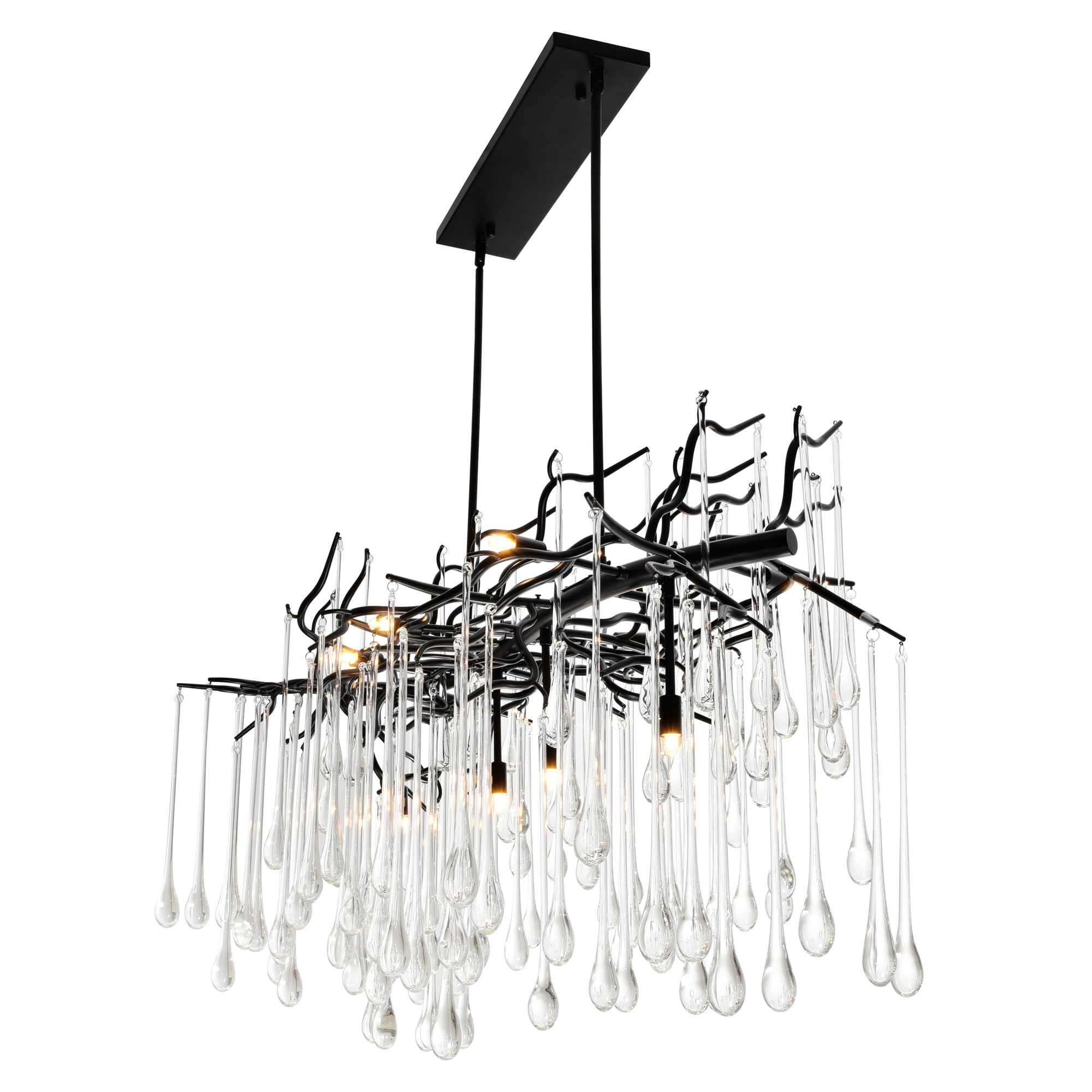 CWI Lighting Anita 10-Light Black Glam Led Antler Chandelier CWI Lighting Anita 10-Light Black Glam Led Antler Chandelier