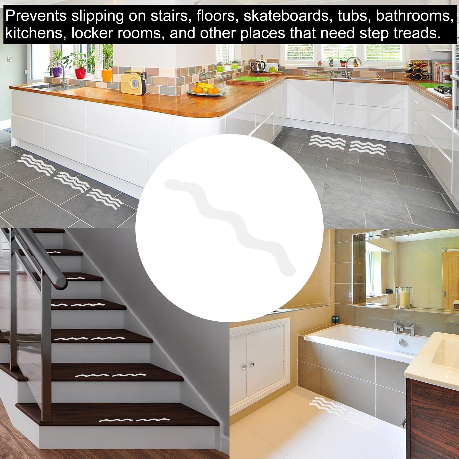 PATIKIL 12 Packs Non Slip Bathtub Stickers 7 x 0.5-Inch Safety Shower ...