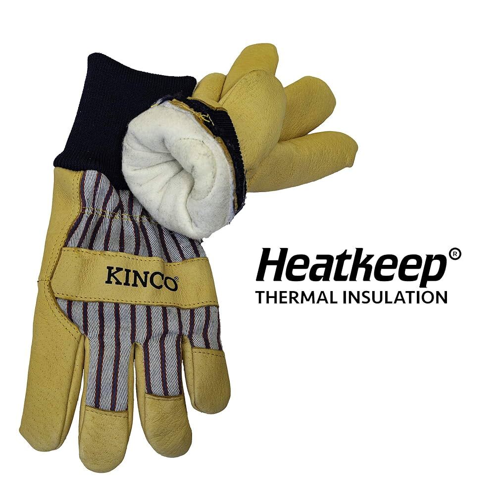 Kinco Men's Outdoor Knit Wrist Work Gloves Yellow M 1 pair in the Work ...