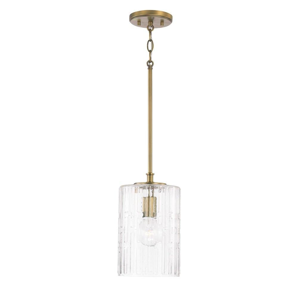 Capital Lighting Emerson 1 - Light Aged Brass Brass Contemporary Glass ...