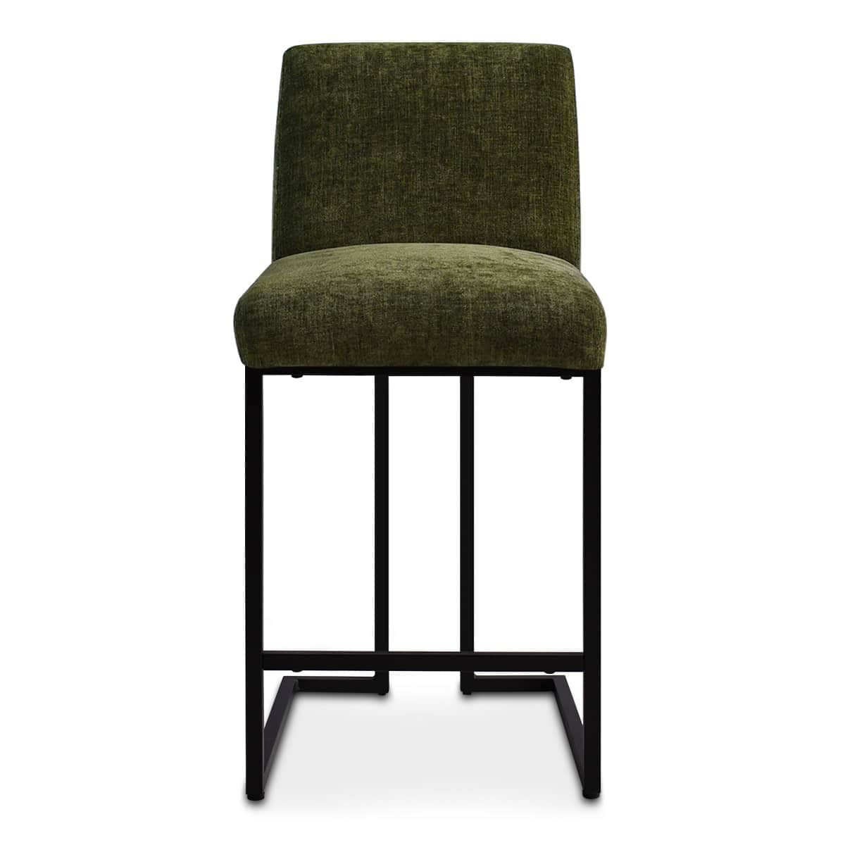 Maison Boucle Set of 2 Green Upholstered 25-in H Counter Stools with ...