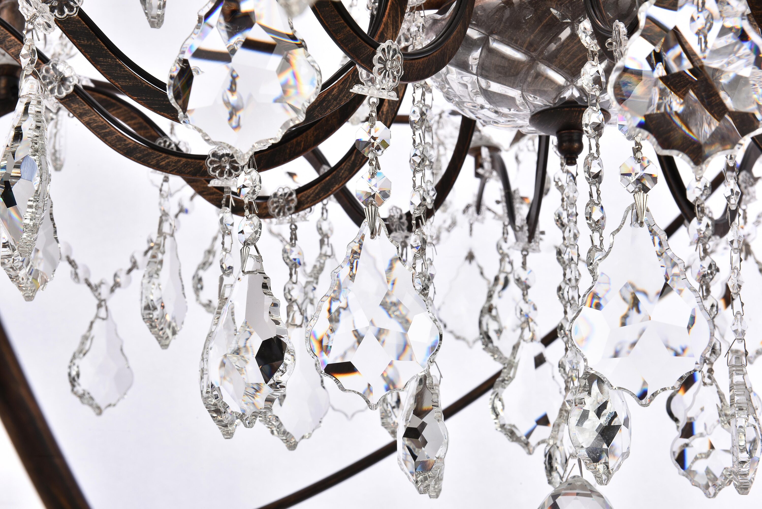 Elegant Decor Home Furnishing 18 -Light Bronze Crystal Steel Chandelier ...
