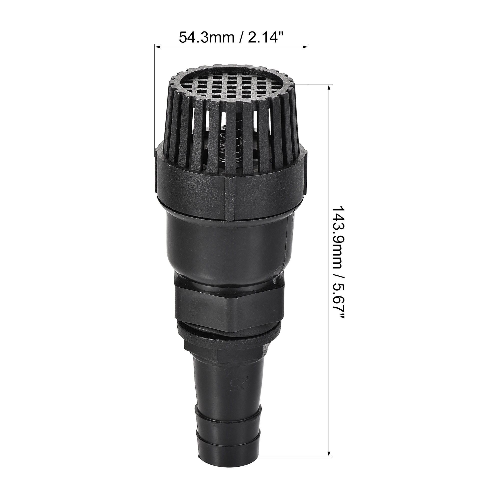 Unique Bargains Foot Valve G1 Thread 22.8mm Barb Filter Strainer Check ...