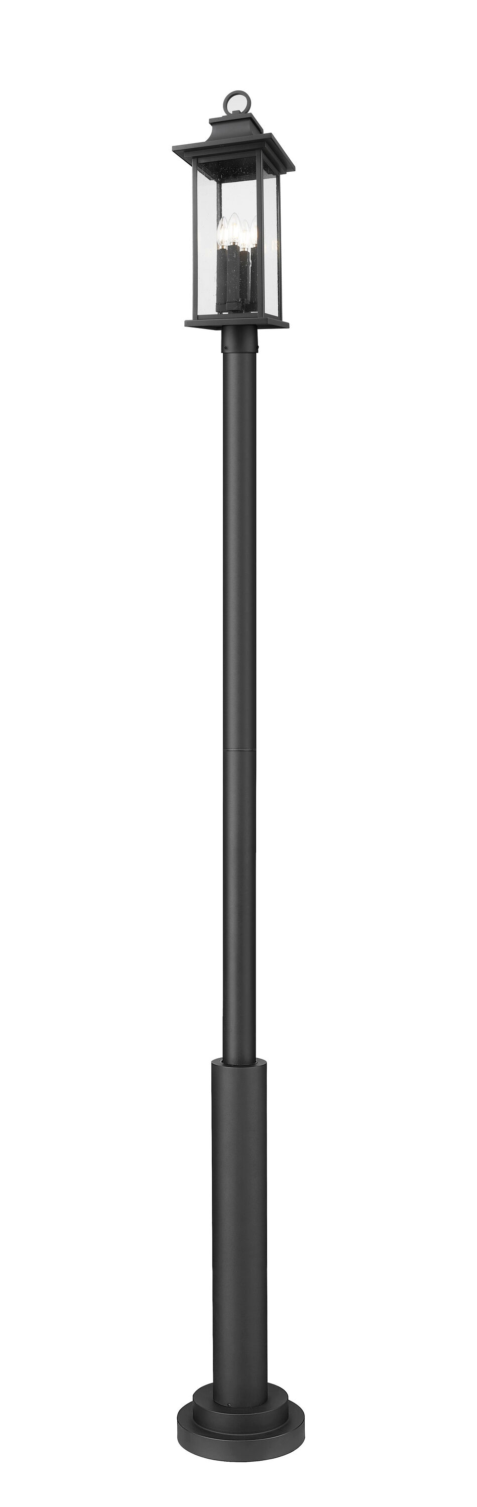 Z-Lite Tiberius Black Hardwired Pier-mounted light in the Complete Post ...