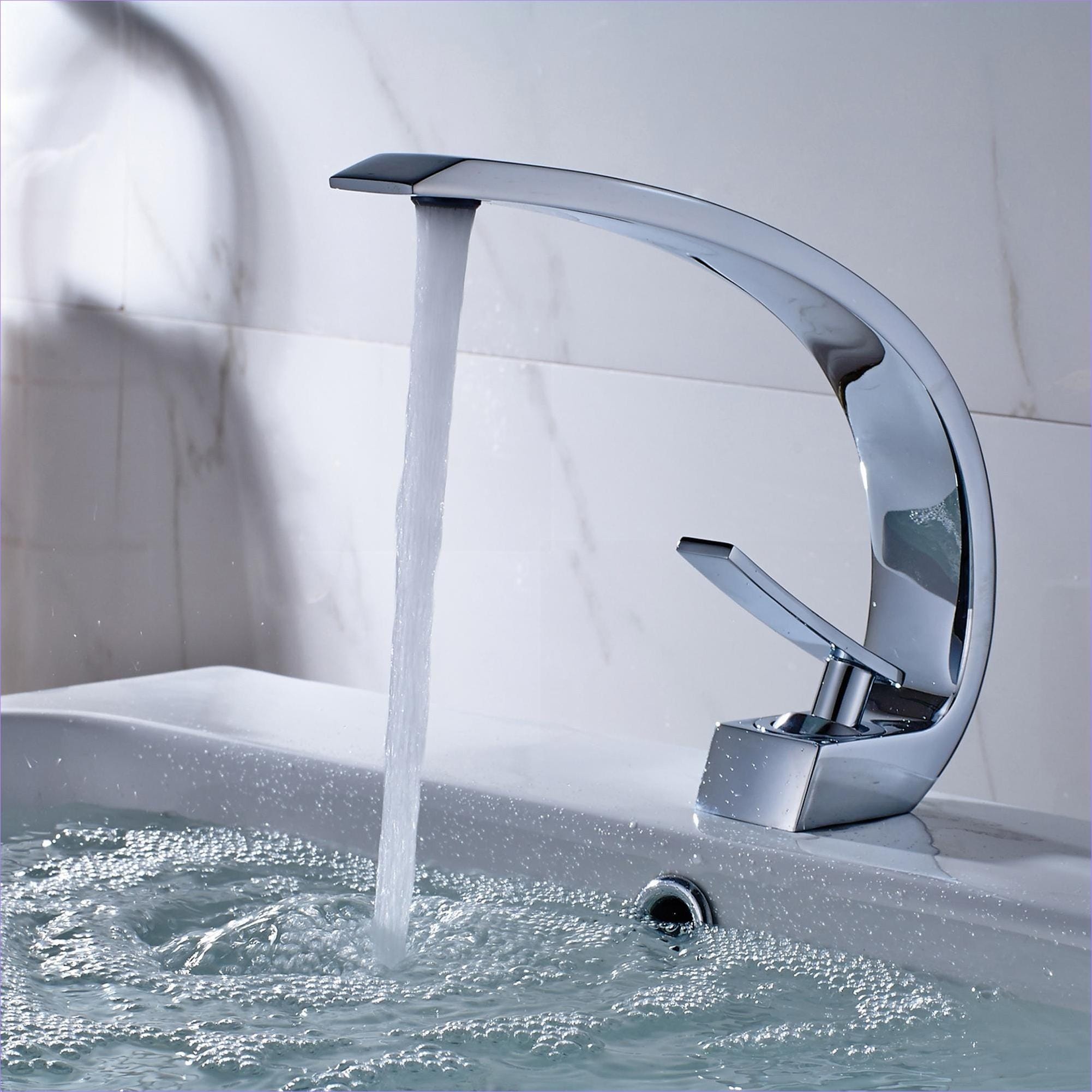 Watnature Brass Modern Single Hole Bathroom Sink Faucet Single Handle ...