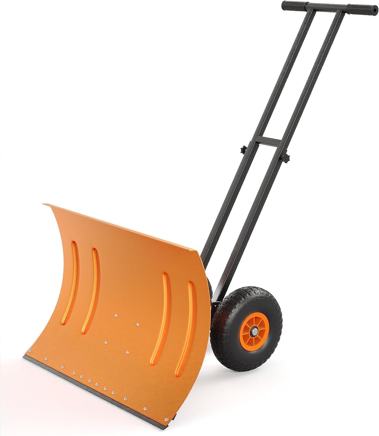 IdealHouse 29Inch Snow Push Shovel With Wheels Heavyduty Steel Snow ...