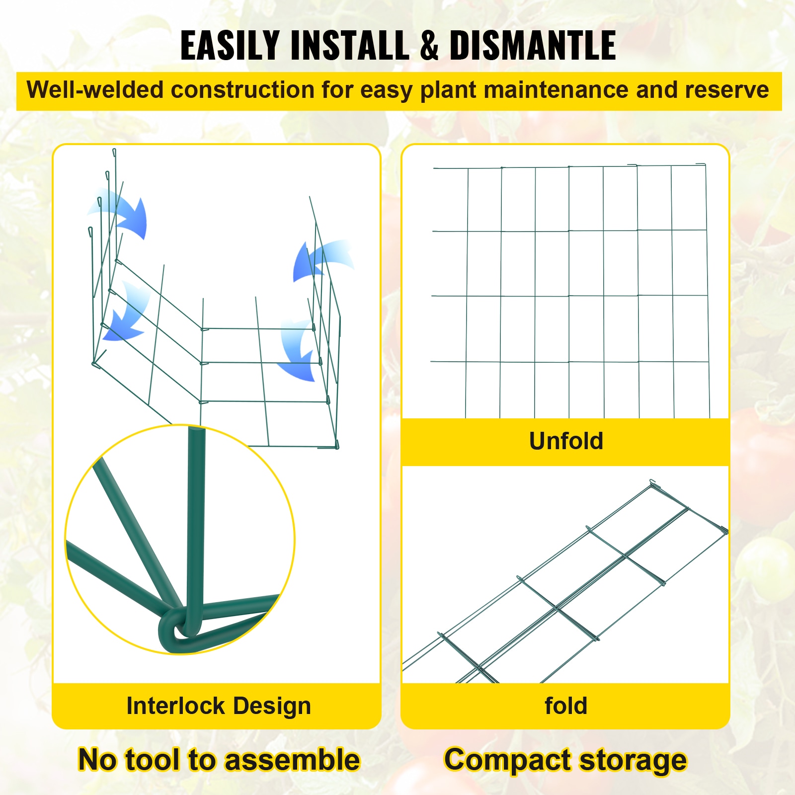 GIVIMO 5-Pack 11.8-in x 11.8-in x 46.1-in Square PVC-Coated Steel ...