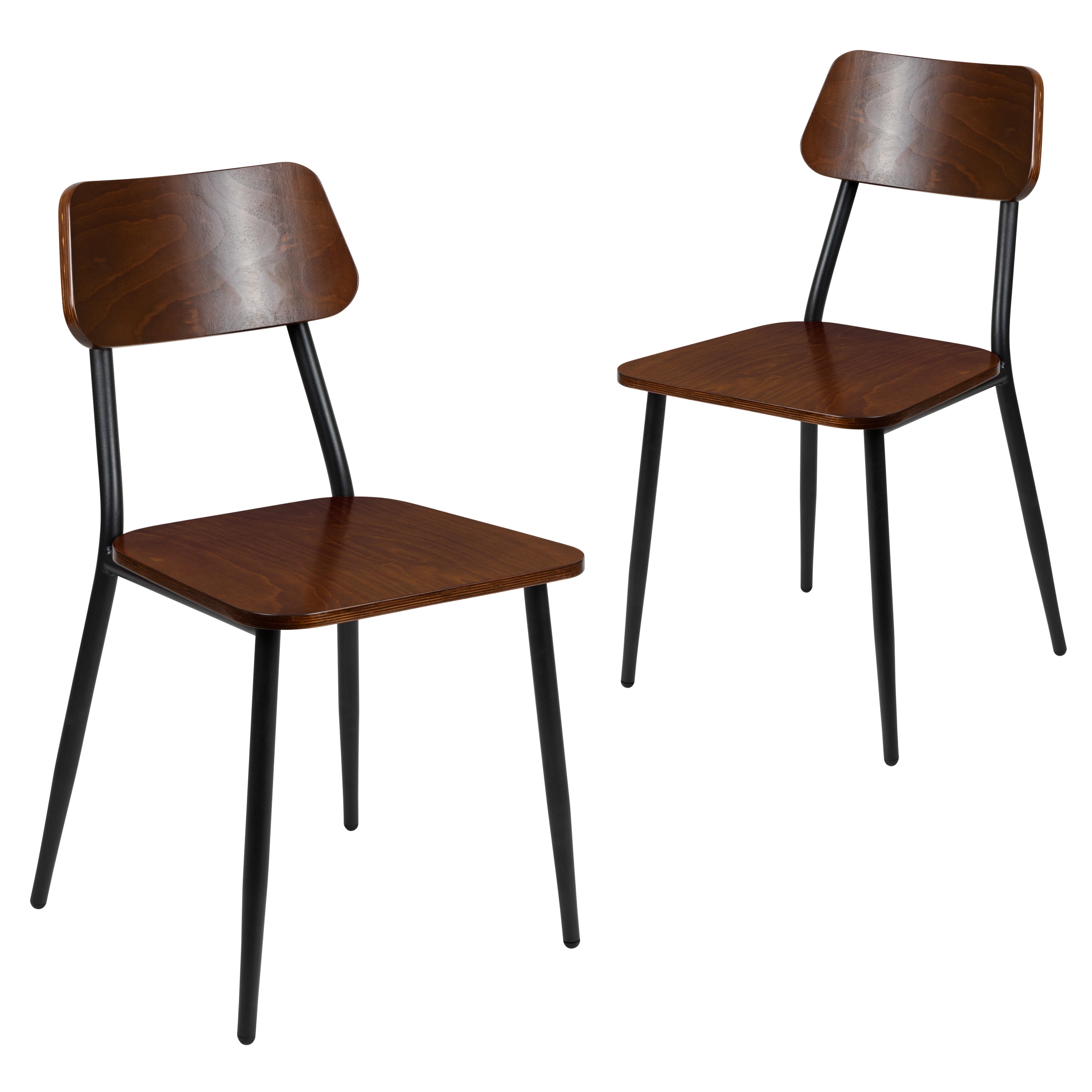 Merrick Lane Manhattan Industrial Style Dining Chair with Rustic Wood ...