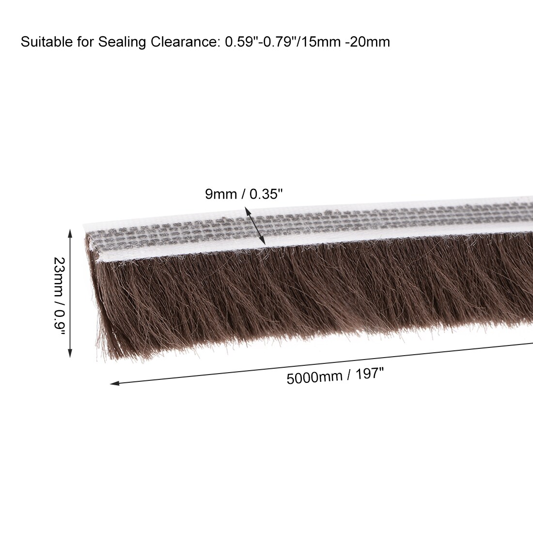 Unique Bargains Brush Weather Stripping Adhesive Felt Door Seal Pile ...