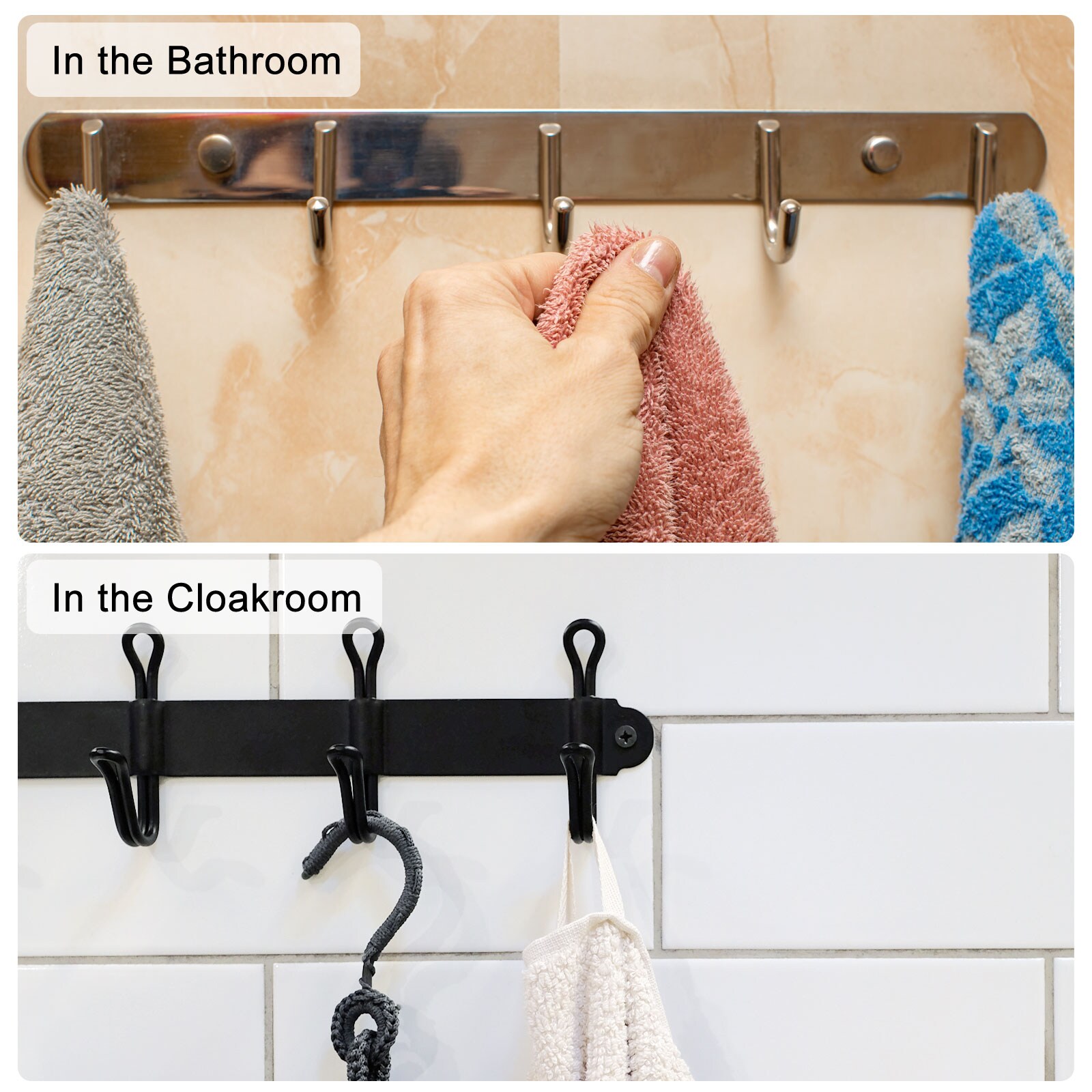 Unique Bargains Coat Hook Rack Stainless Steel Wall Mounted Coat Rack ...