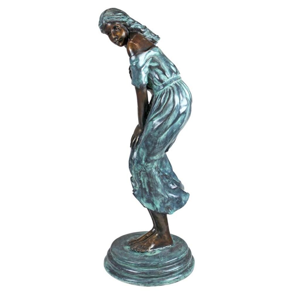 Design Toscano 35.5-in H x 14-in W Bronze Garden Statue in the Garden ...