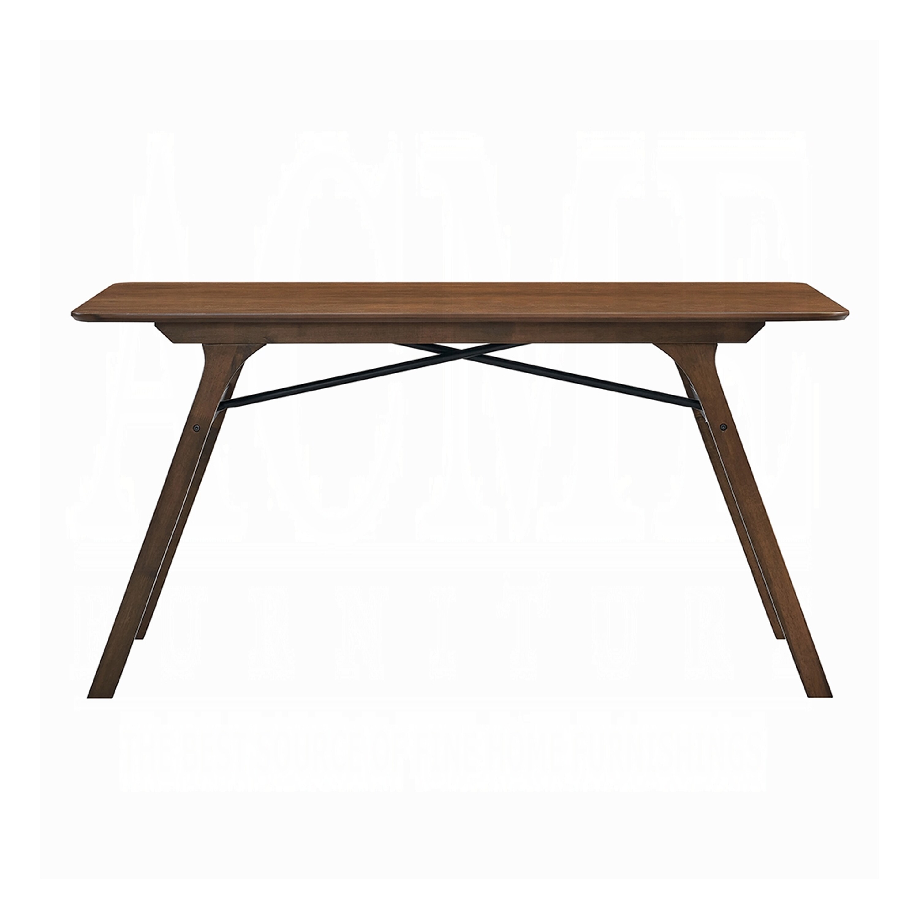 Benzara Lumy Dining Table-59 Inch-Rectangular Top-Walnut Brown ...