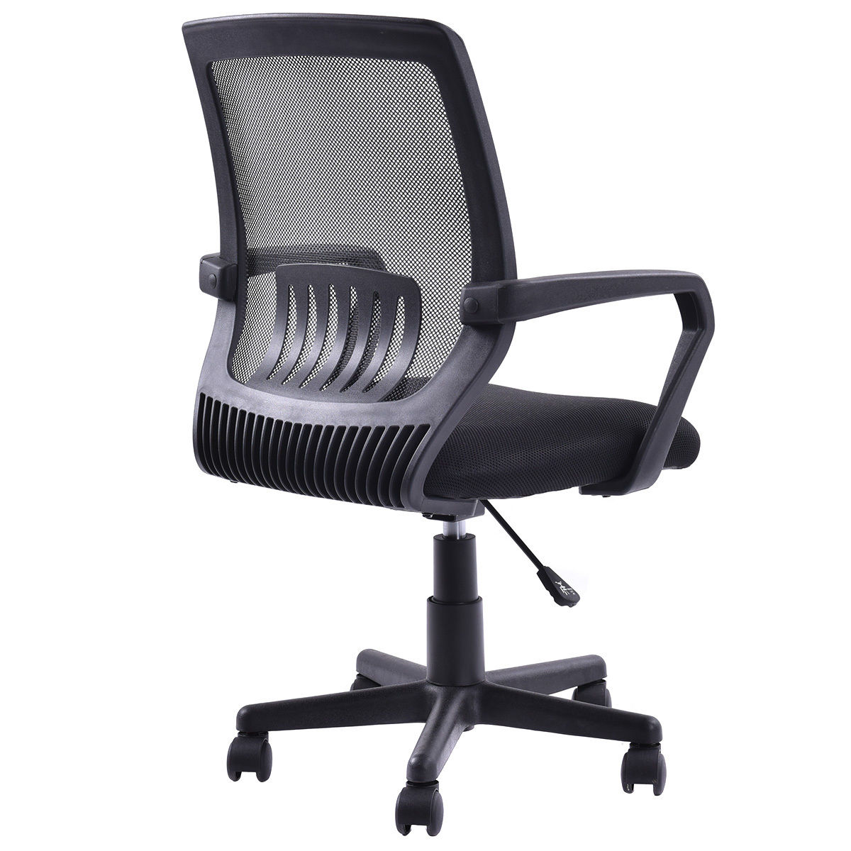 Slickblue Modern Ergonomic Office Chair – Black Mid-Back Mesh Swivel ...