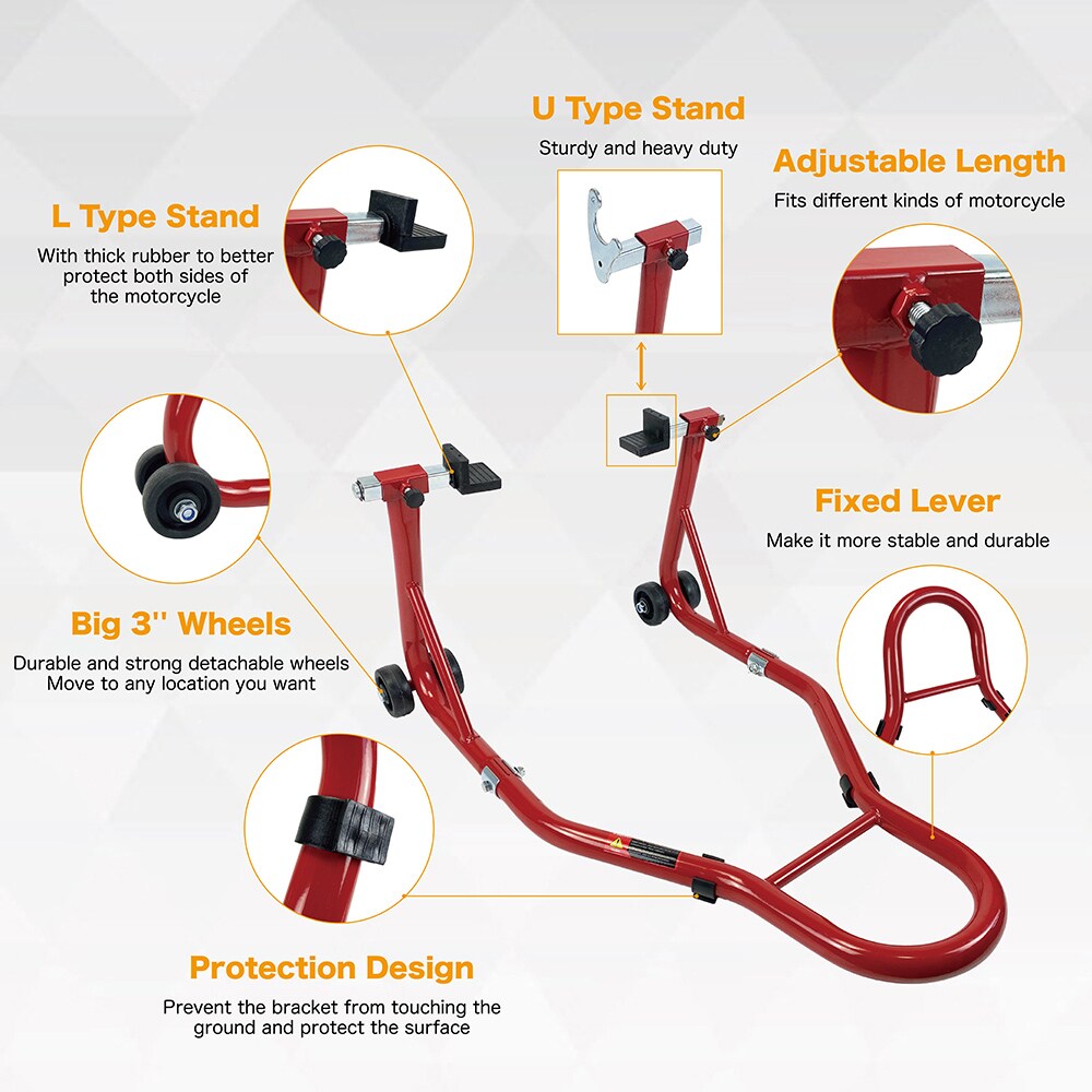Kahomvis Motorcycle Stand 850LB Sport Bike Rear Wheel Lift Swingarm ...