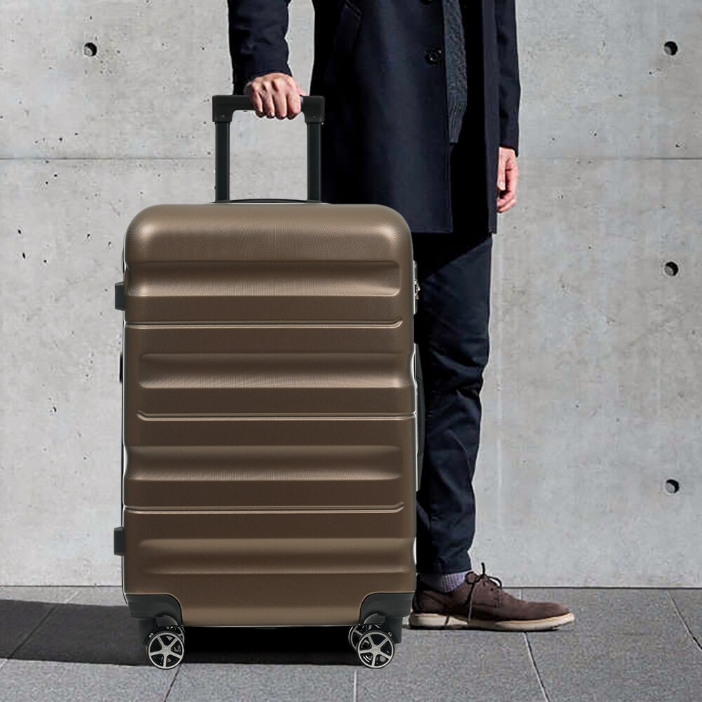 Rbied luggage sets Hardshell 30.65x19.95x12 Plastic brown Suitcase set ...