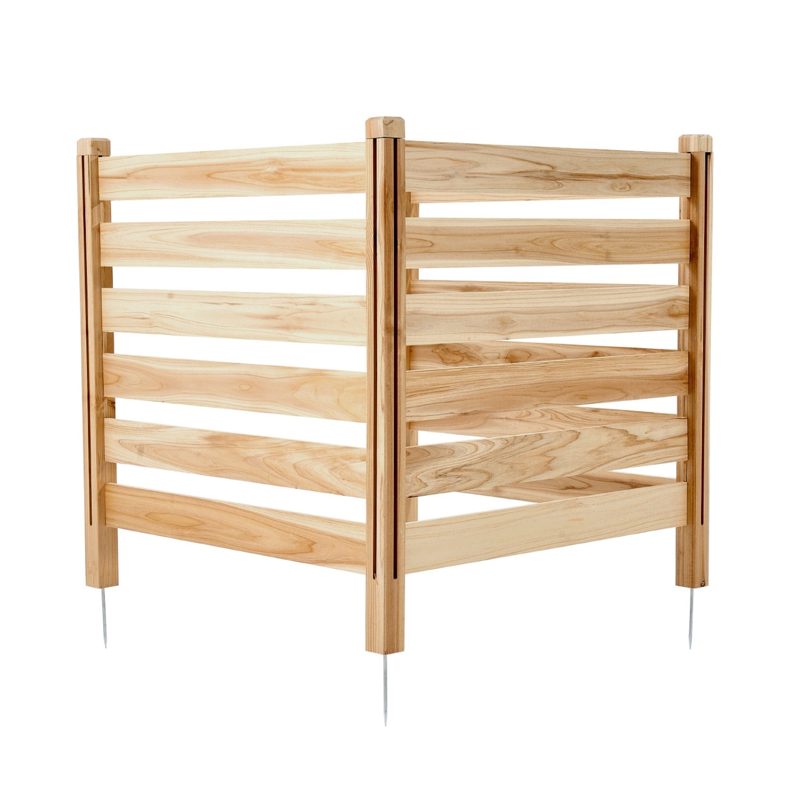 GIVIMO 3 Panel Wood Privacy Fence Screen 38 in W x 36 in H Slatted ...