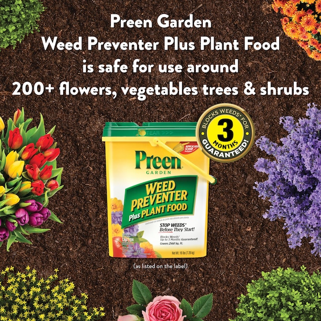 Preen Garden Weed Preventer Plus Plant Food 16 Lb 2560 Sq Ft Pre Emergent Herbicide In The Weed
