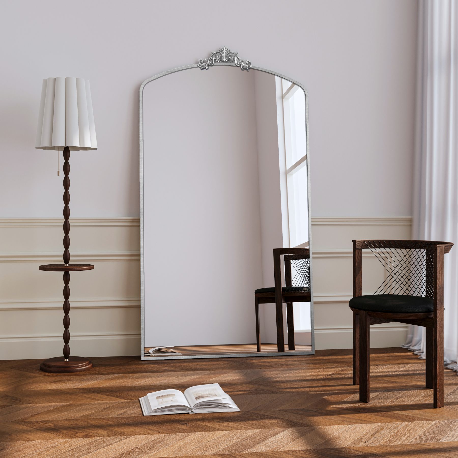 Blisstyle PREMIUM 36-in x 66.5-in Polished Arch Bathroom Vanity Mirror ...