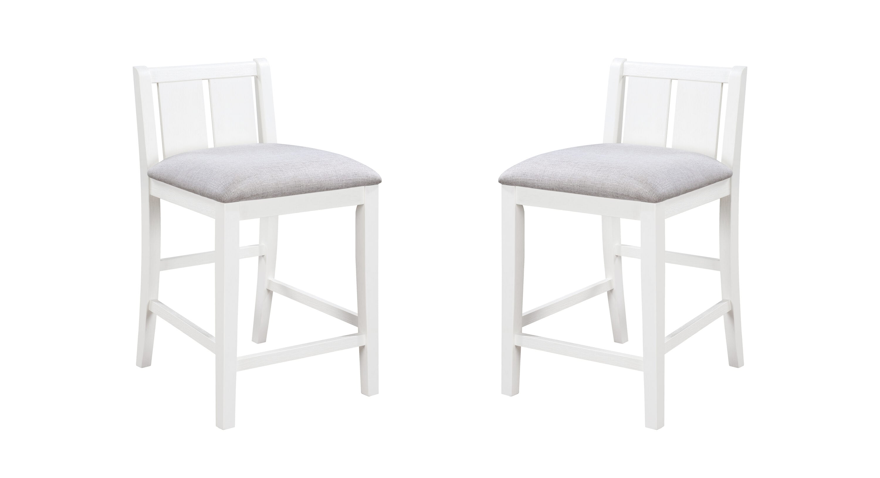Blisstyle Graham Set of 2 White Finish Upholstered Seat 20 Inch Counter ...
