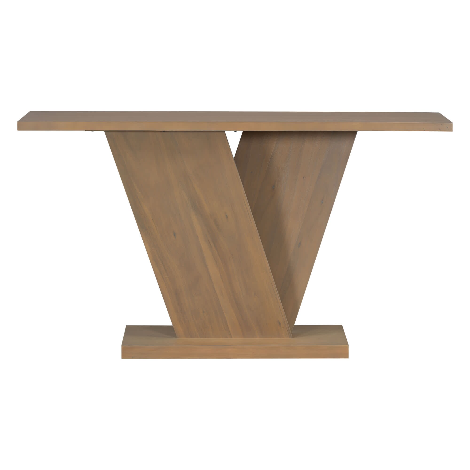 Vynxaria Console Table with Natural Wood Veneer V Base Design for ...