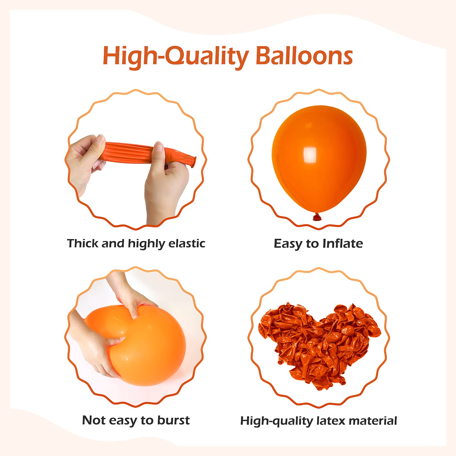 Phewnyzo 110pcs Orange Balloon Garland Arch Kit Assorted Size Latex ...