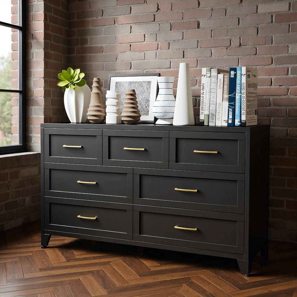 MiniEpic Modern 7 Drawer Steel Chest of Drawers Wide Storage Organizer ...