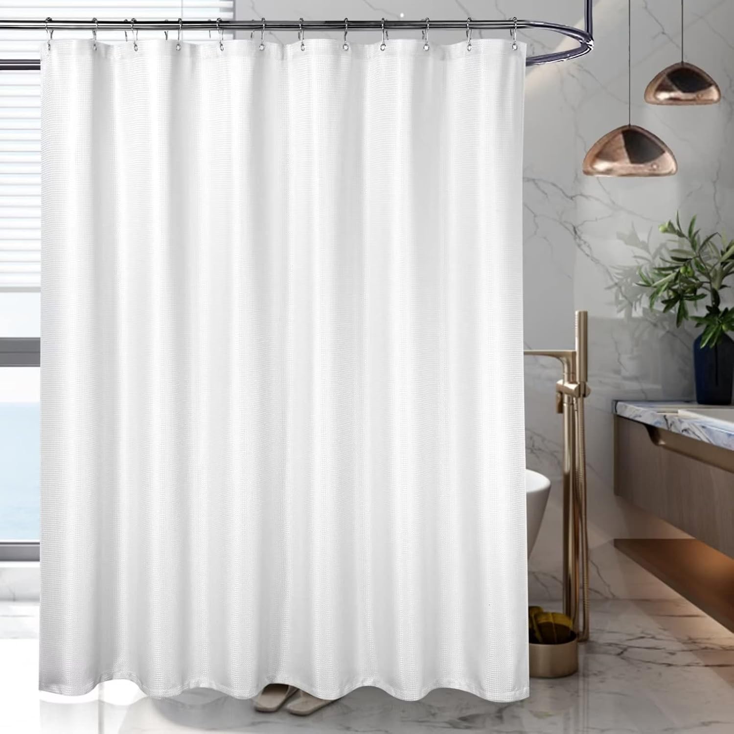 Garvee Soft Shower Curtain Water Proof Polyester Fabric Shower Curtains ...