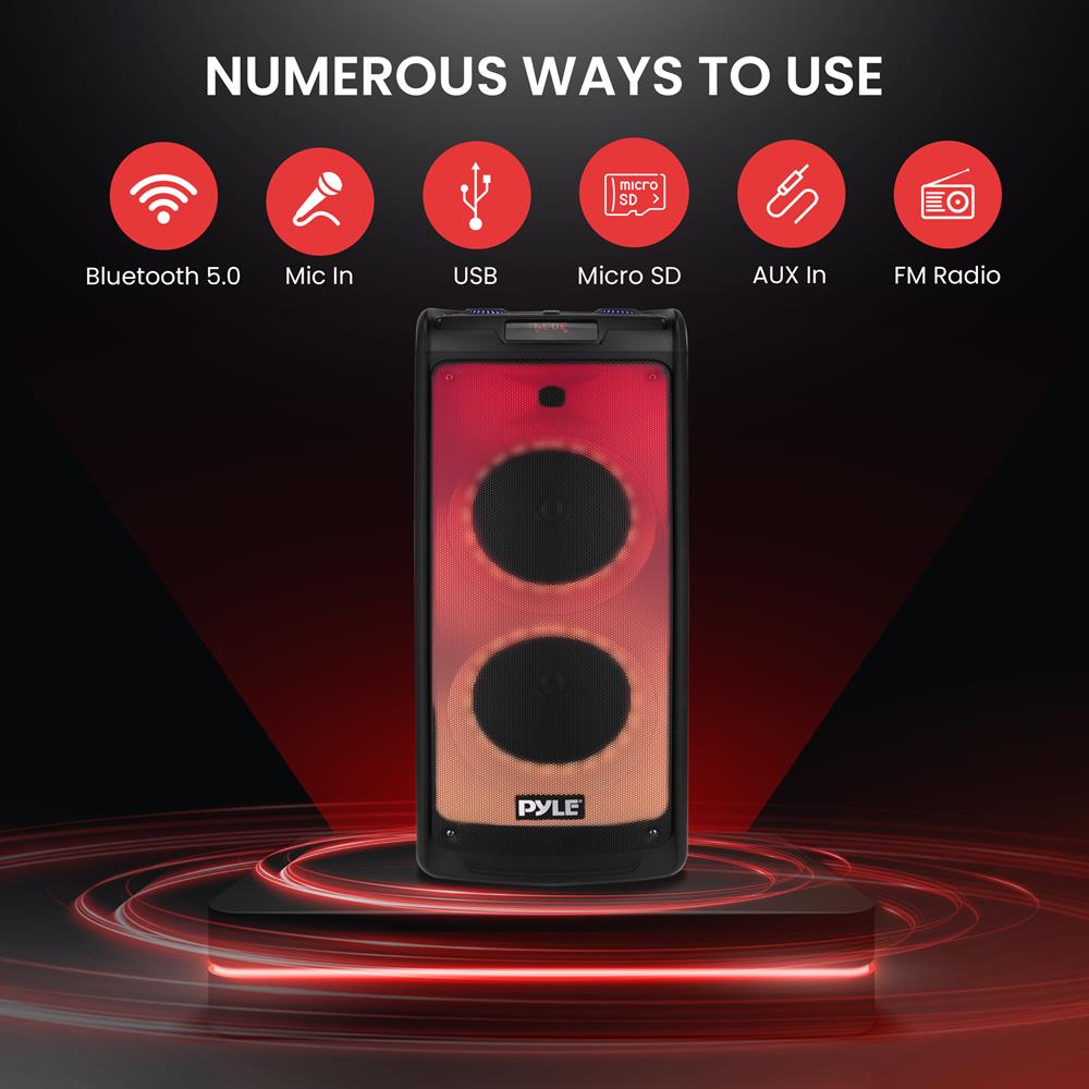 Pyle Portable Bluetooth PA Speaker System 500W Rechargeable Indoor ...