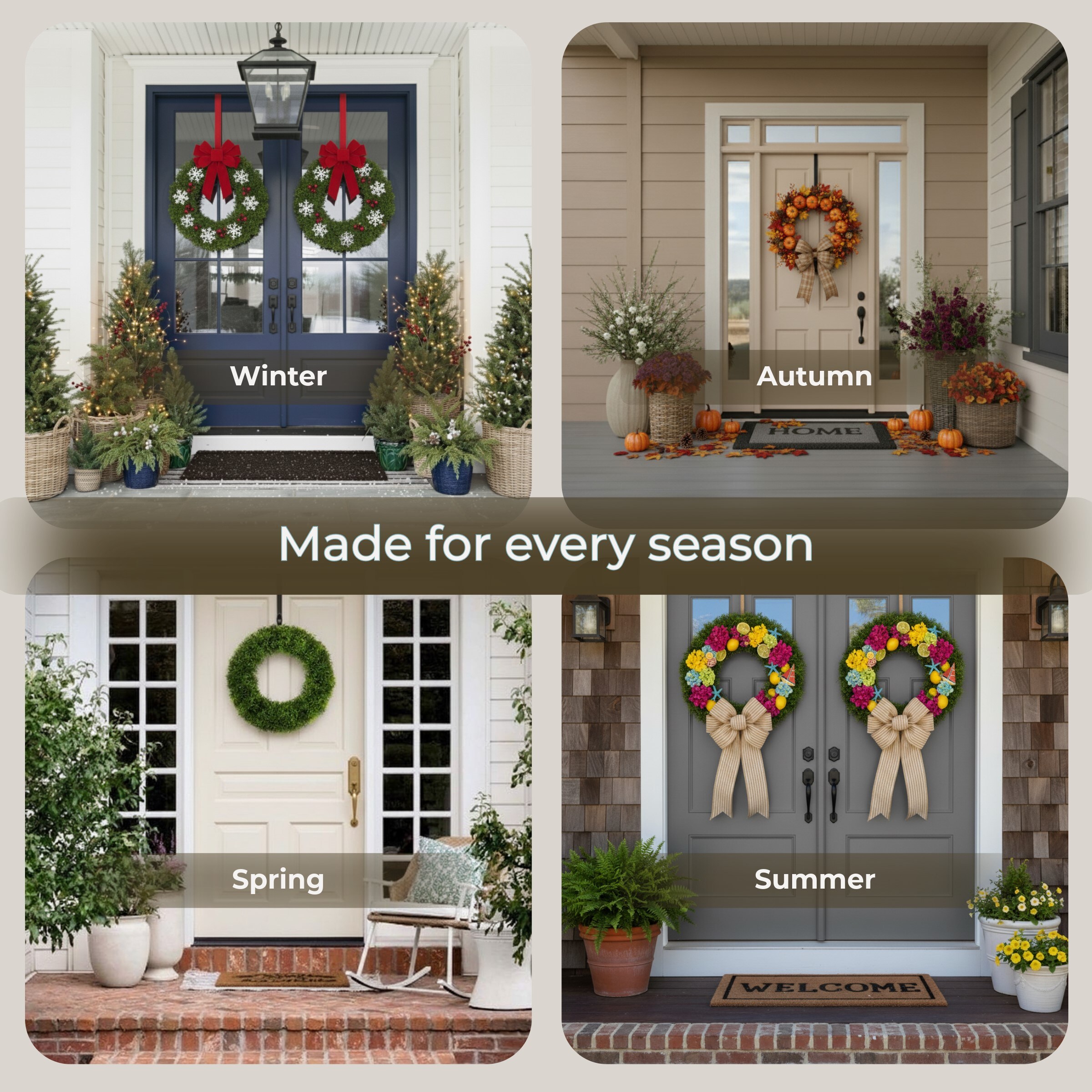Nature Spring 20-in Green Artificial Fall Wreath with Leaves and Twigs ...