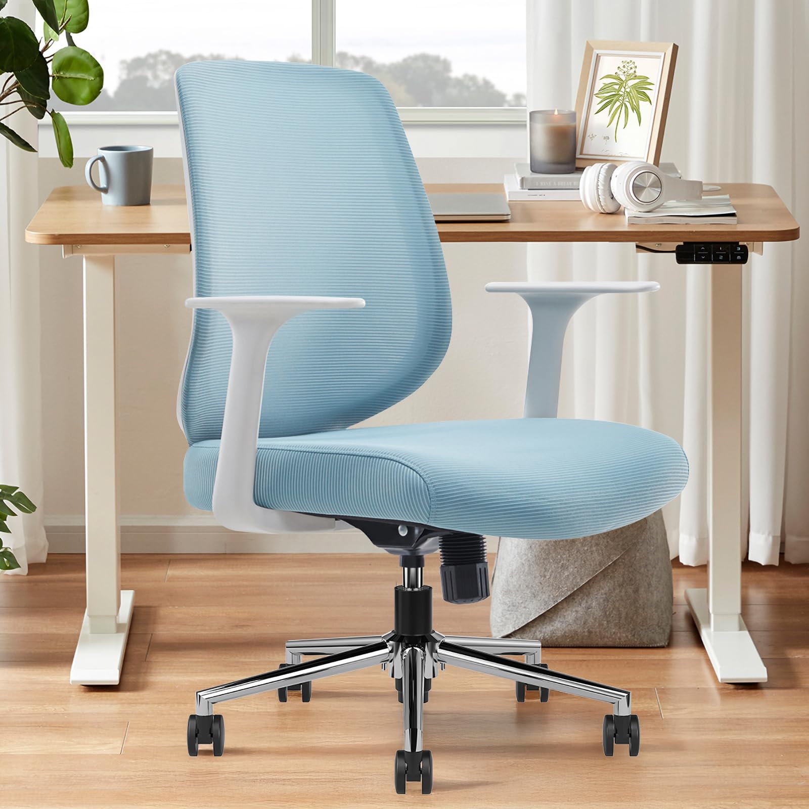 Wooakway Ergonomic Arm Office Chair Adjustable Height and Armrests ...
