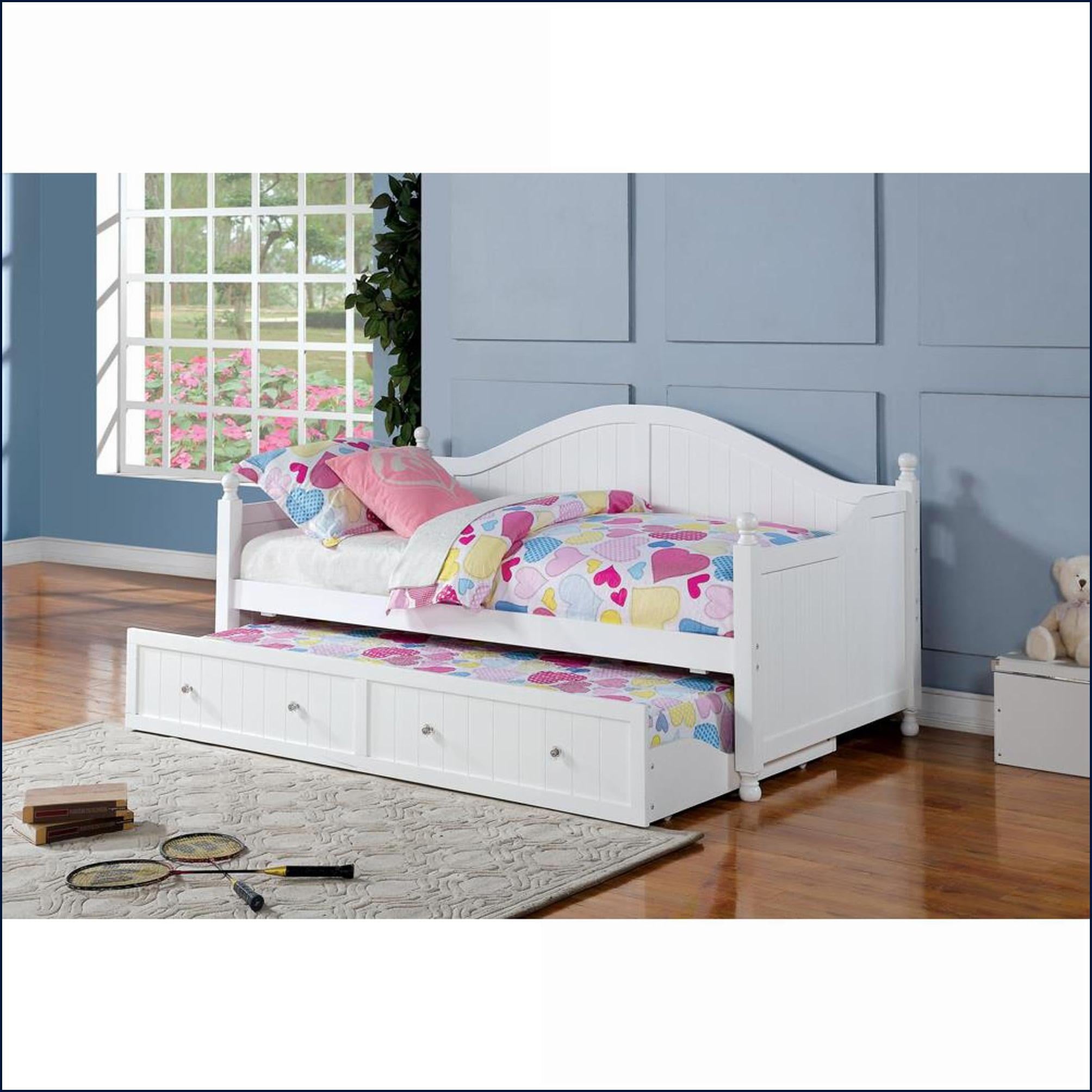 Watnature Twin Daybed with Trundle Snow White Transitional for ...
