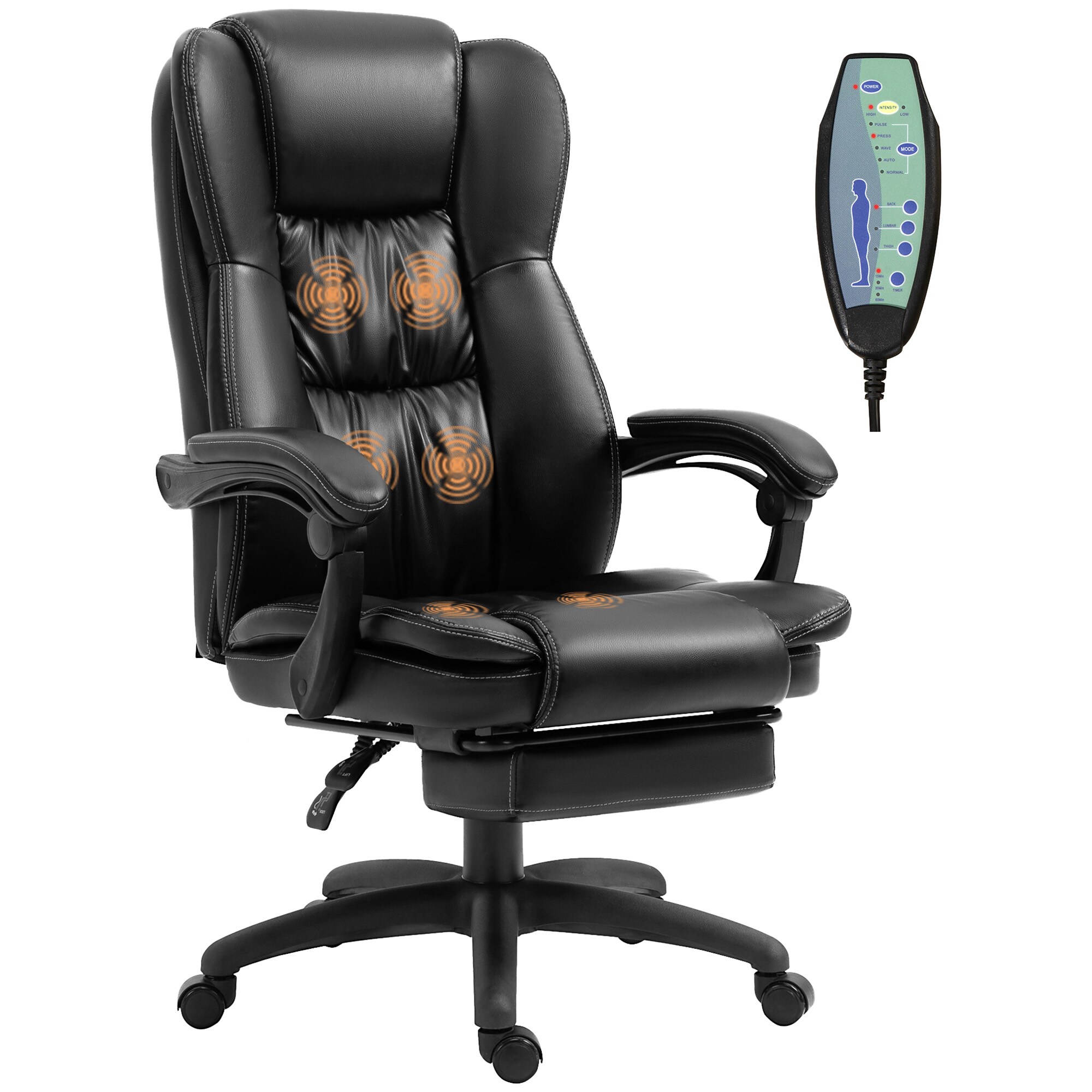 Vinsetto High Back Massage Office Chair with 6 Point Vibration 5 Modes ...