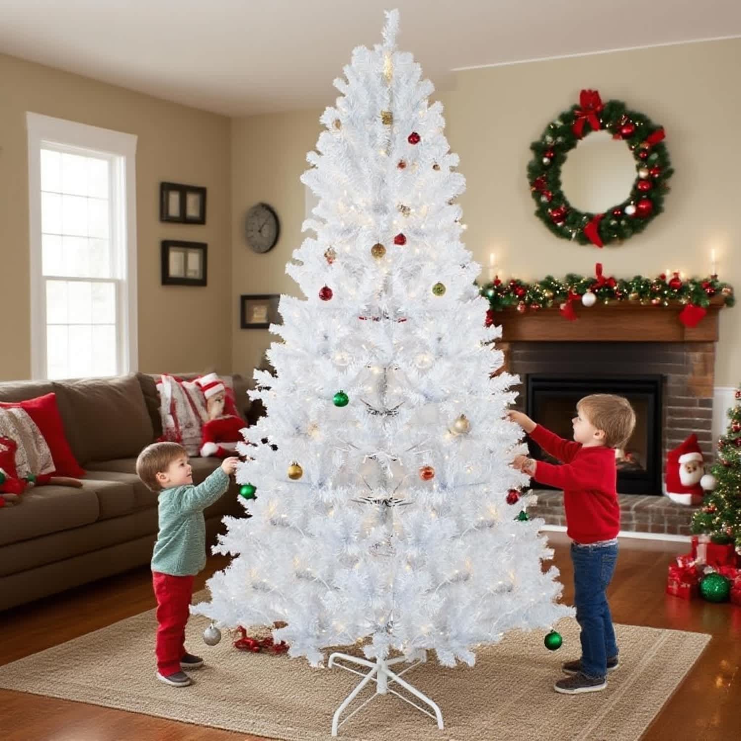 Garvee 6.5 Ft Prelit Artificial Christmas Tree with 250 Warm White LED ...