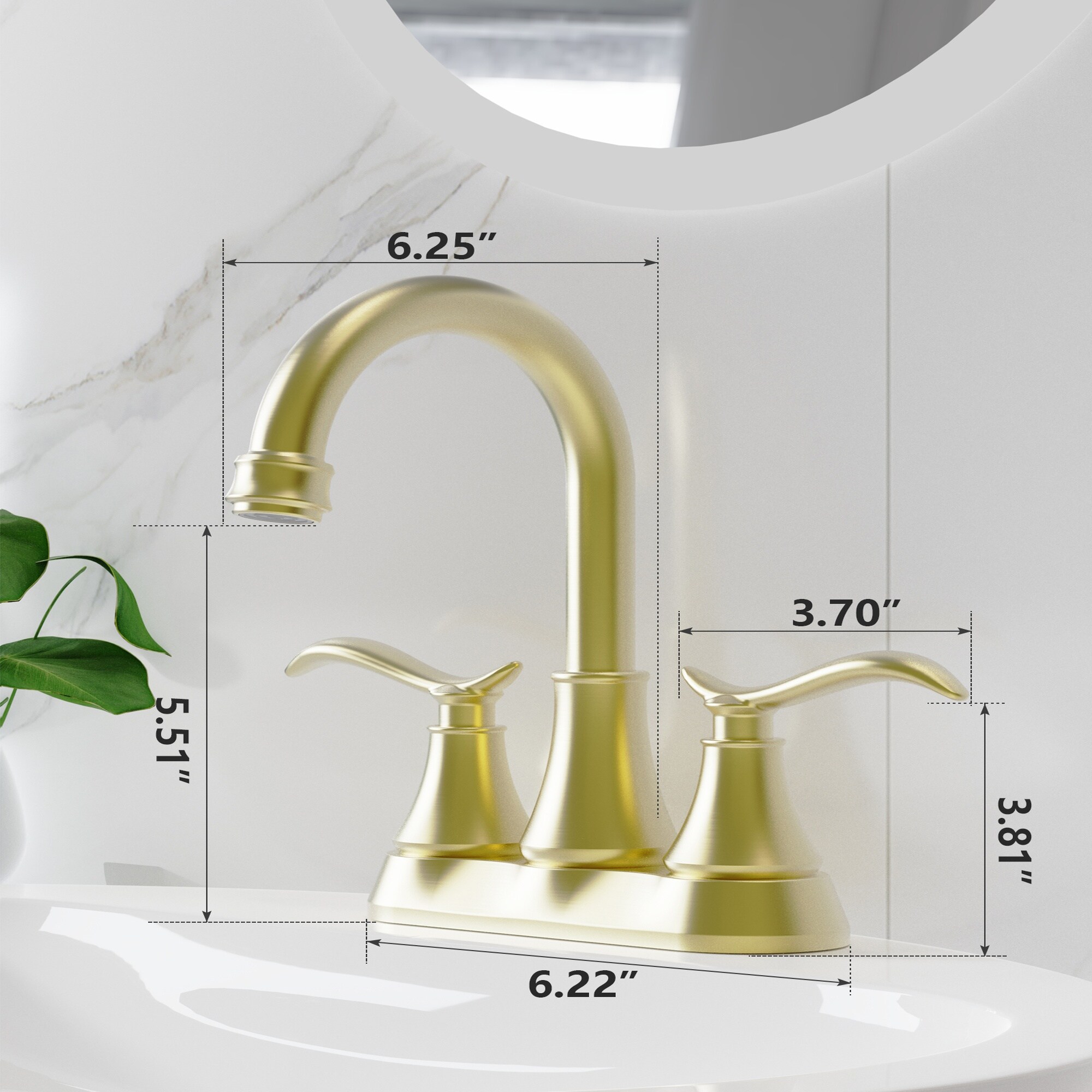 HyperDrop Cart Bathroom Faucet Brushed Gold with Pop-up Drain and ...