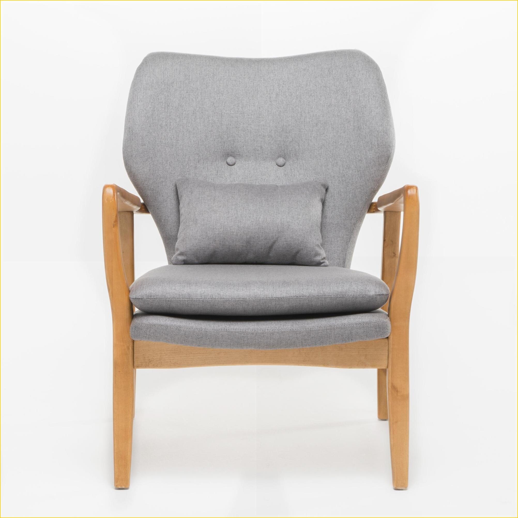 Watnature Solid Wood Frame Slate Gray Accent Club Chair Comfortable ...