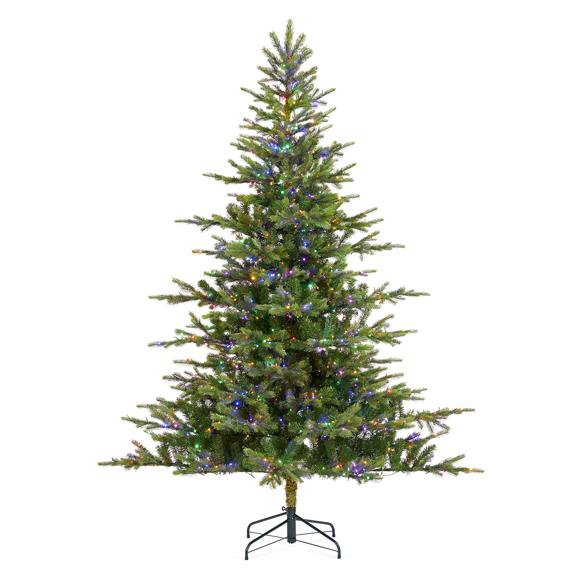 Glitzhome 7.5-ft Pre-lit Artificial Christmas Tree with White LED ...